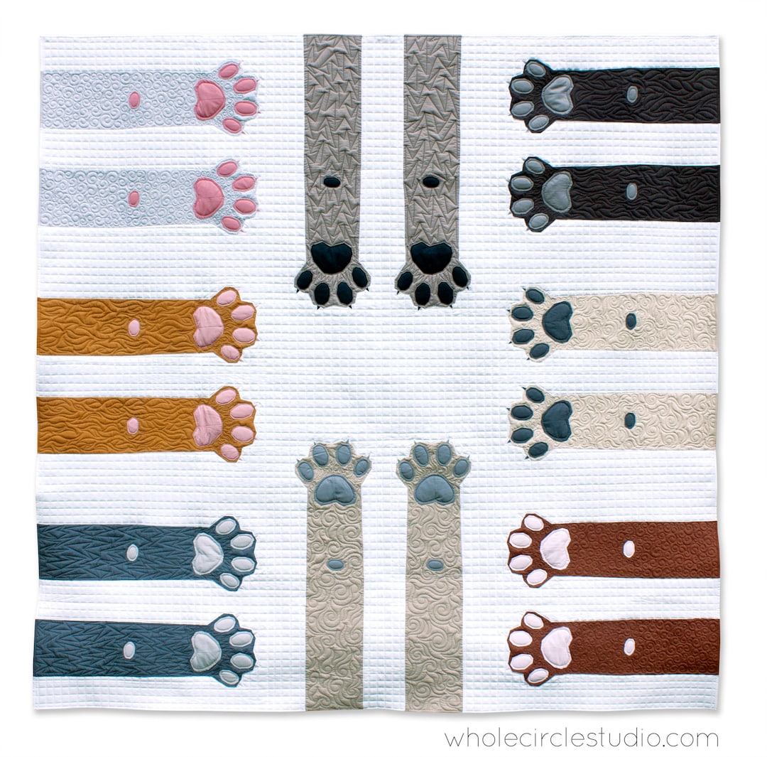 Dog + Cat Quilt Pattern. Paws Up! Modern Quilt. PDF Download ...
