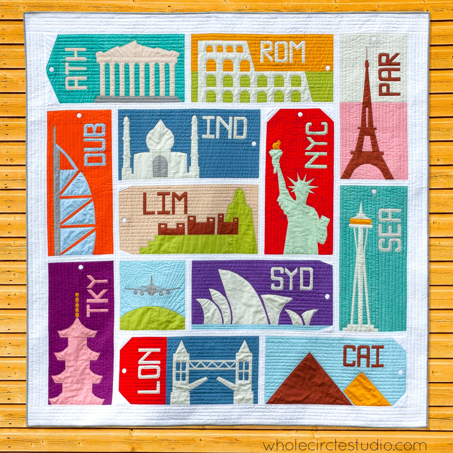 Travel Quilt Pattern / World Cities / Travel and Architecture / Paper ...