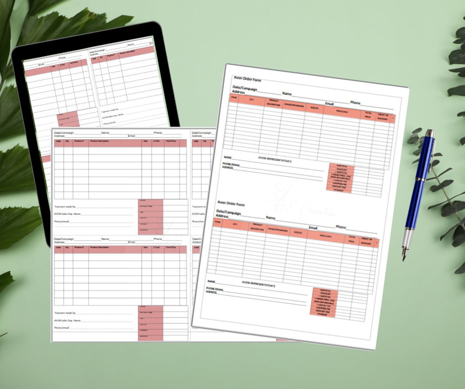 Avon Order Forms Invoice Forms Digital And/or Printable - Etsy