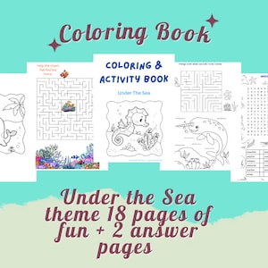 Under the Sea Coloring & Activity Book: Summer Fun (digital Download ...