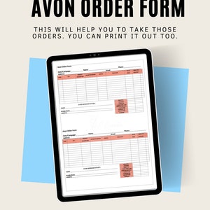 Avon Order Forms Invoice Forms Digital And/or Printable - Etsy