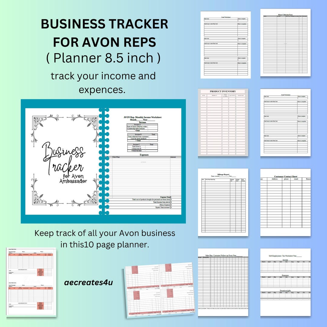 Avon Rep Business Tracker: Income, Expenses, Client Tracker (PDF) - Etsy