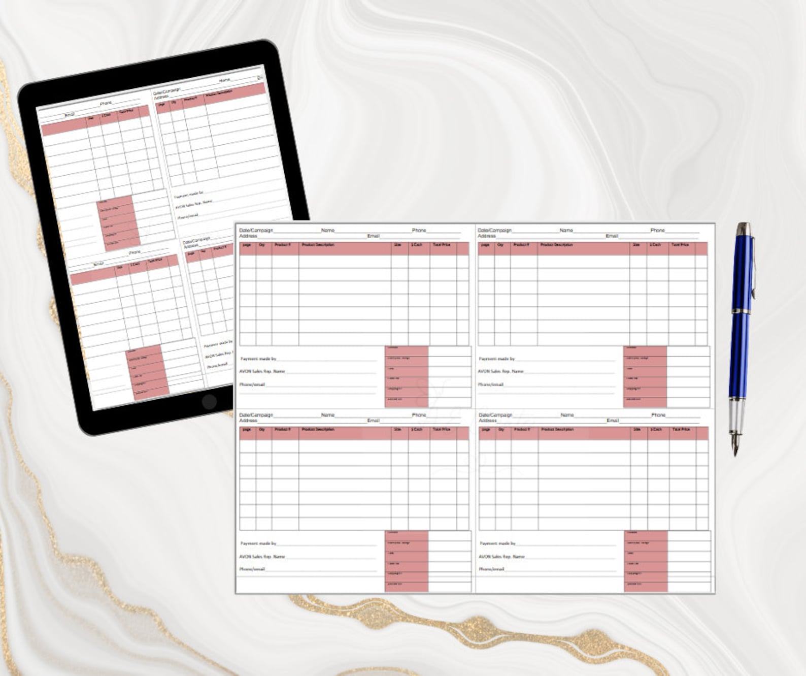 Avon Order Forms Invoice Forms Digital And/or Printable - Etsy