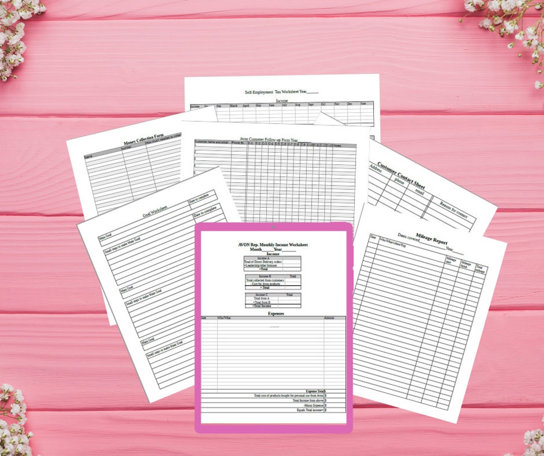 Direct Sales Planner for Avon Reps With 8 Business Worksheets Digital ...