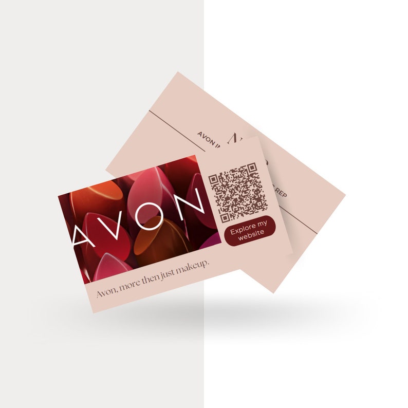 QR Code Business Card for Avon Reps/avon Ambassadors Canva Business ...