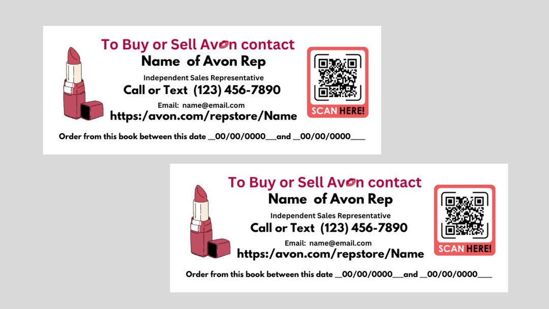 Avon Rep / Avon Ambassadors Book Labels Customizable Ideal for Your ...
