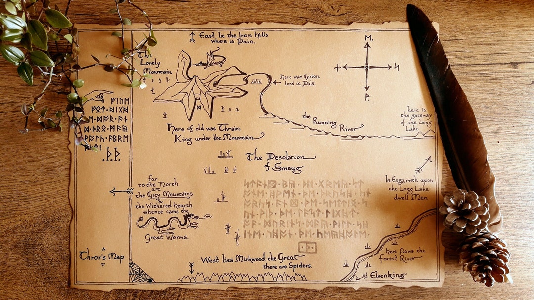 Handmade Drawing of Thror's Map the Hobbit - Etsy