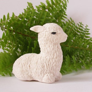 Polymer Clay Sitting Alpaca, Llama Sculpture, Collectible Alpaca Art ...