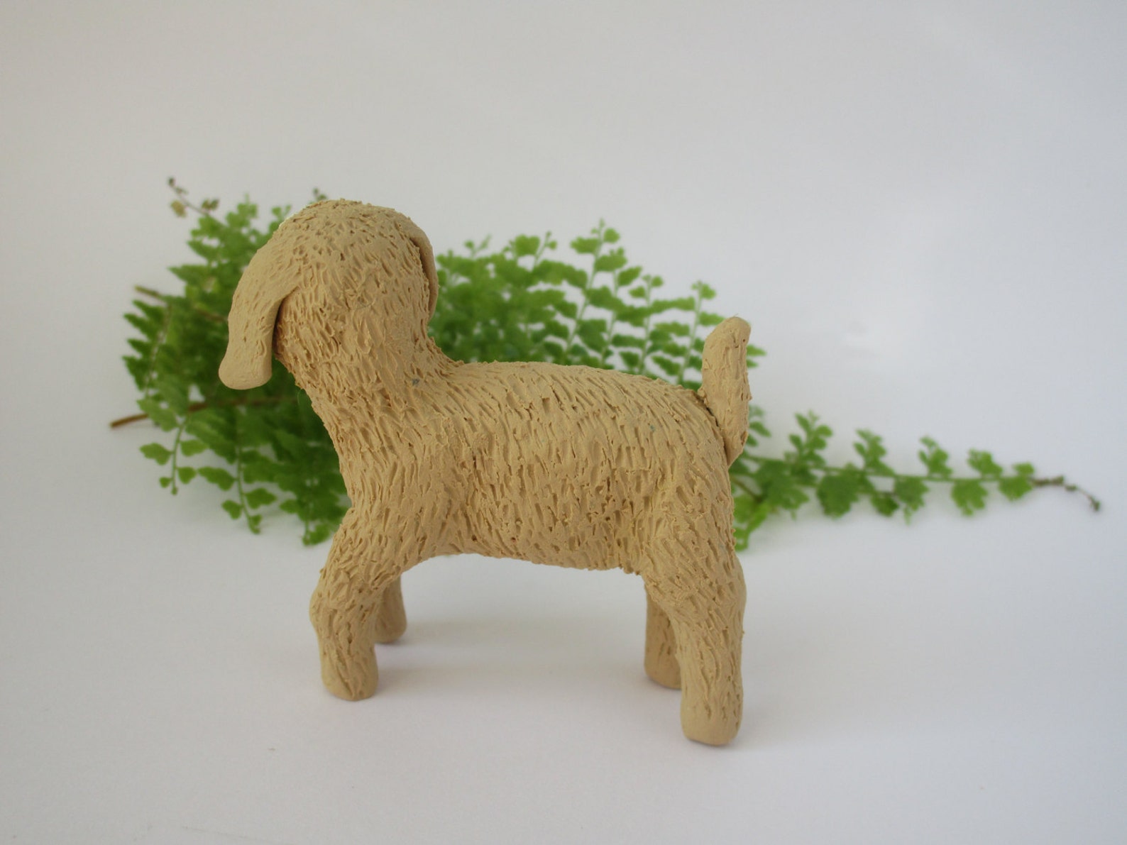 Polymer Clay Goat Kid, Baby Goat Sculpture, Realistic Handmade Figurine ...