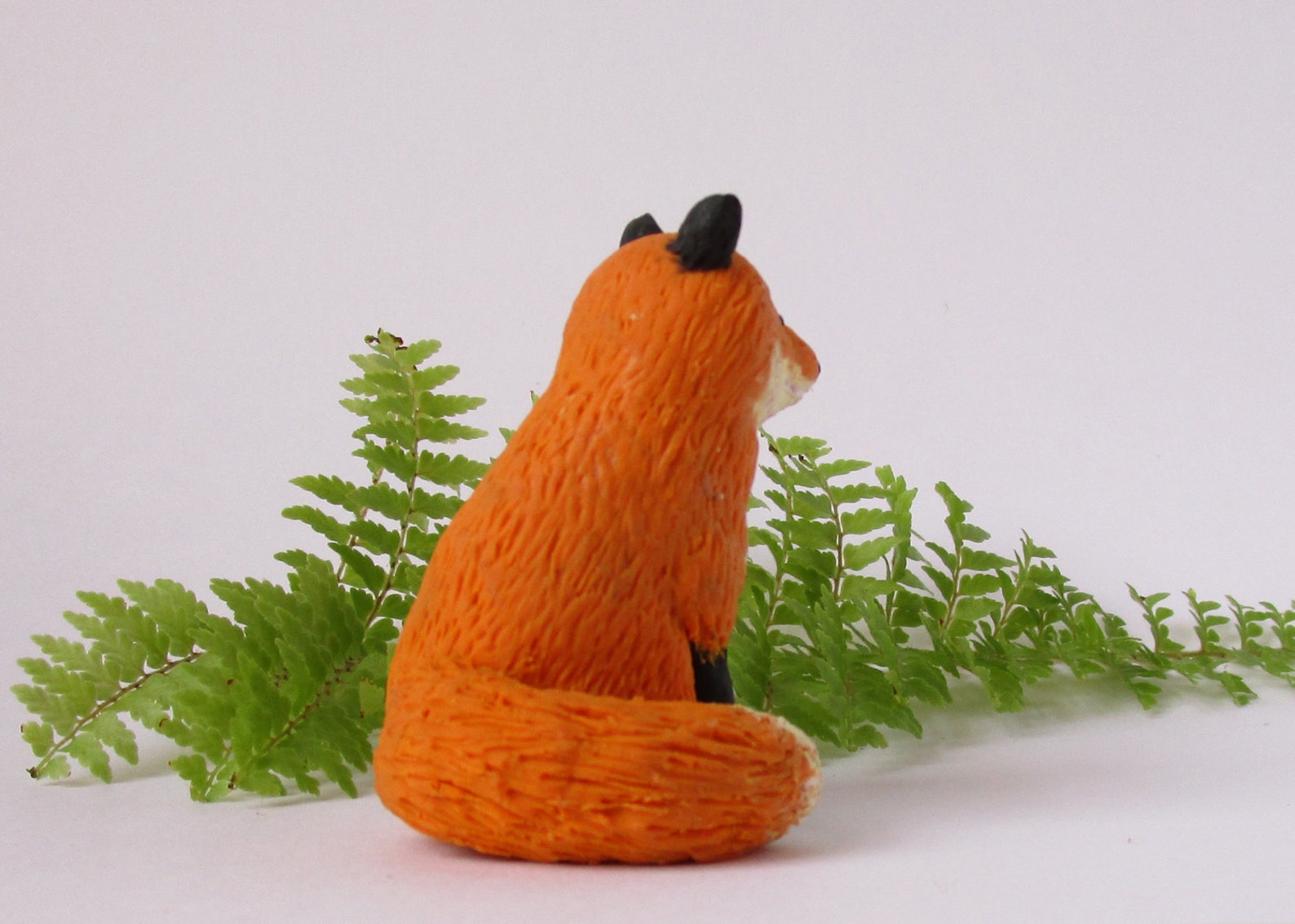 Polymer Clay Red Fox Sculpture, Miniature Figurine, Clay Animal ...
