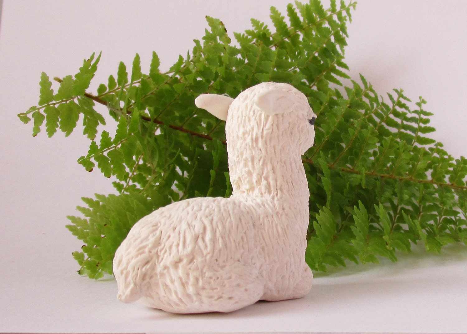 Polymer Clay Sitting Alpaca, Llama Sculpture, Collectible Alpaca Art ...