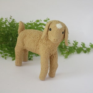 Polymer Clay Goat Kid, Baby Goat Sculpture, Realistic Handmade Figurine ...
