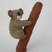 Polymer Clay Koala Bear on Branch, Miniature Gray Koala Bear, Koala Art ...