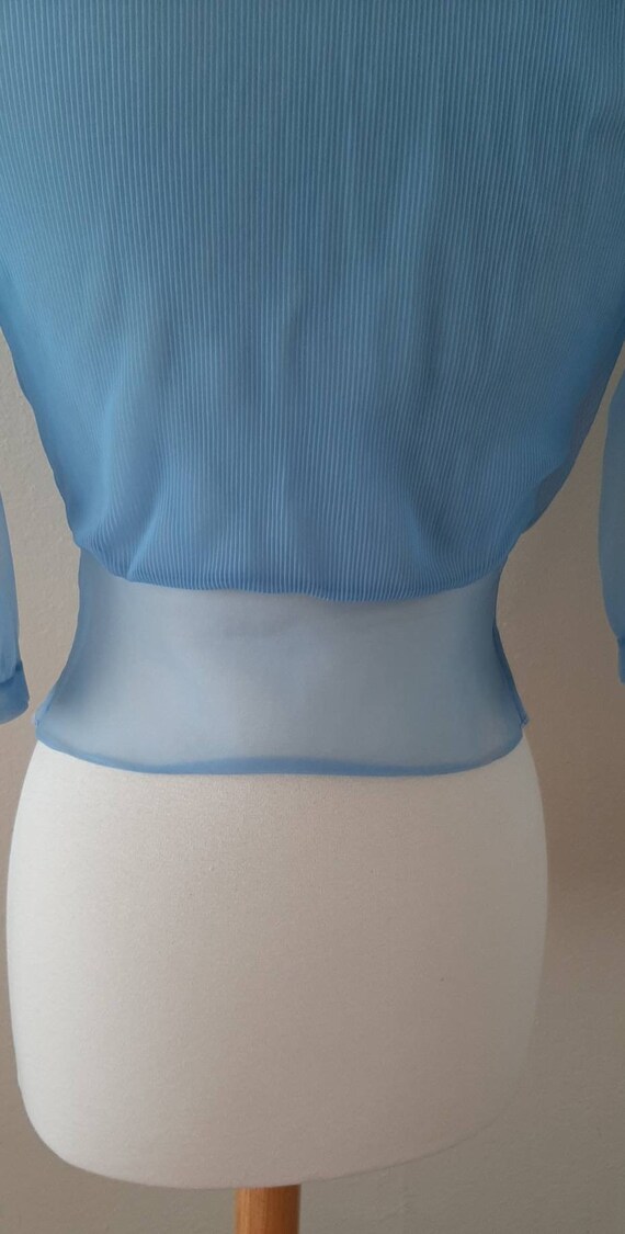 1950s Powder blue sheer blouse - Gem