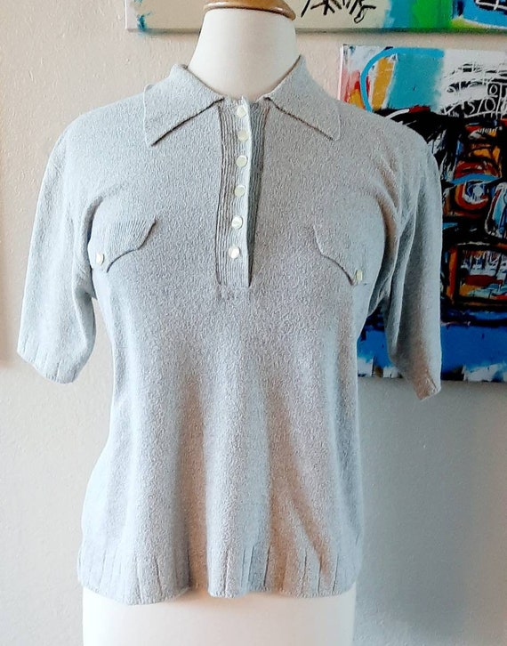 Vintage 1950's Mens Button Down Pajama Set - Newspape… - Gem