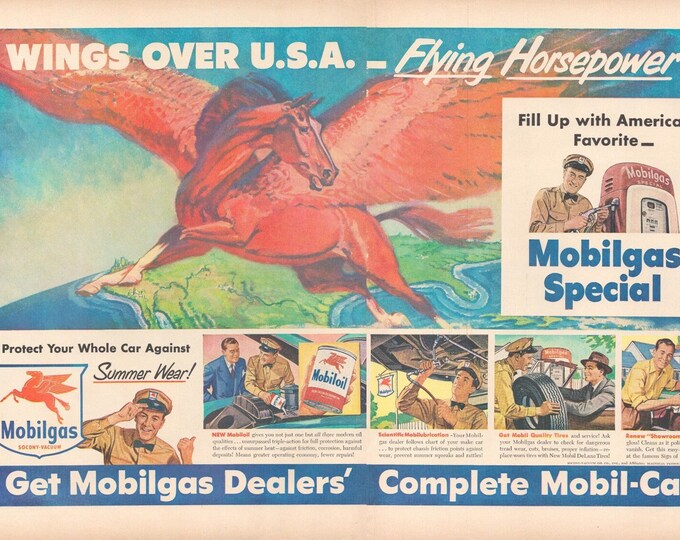 MOBIL GASOLINE - 1949 - Retro Ad - Vintage Ads - Vintage Advertising ...
