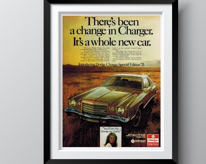 Dodge Charger 1974 Vintage Advertisement, Original and Authentic ...