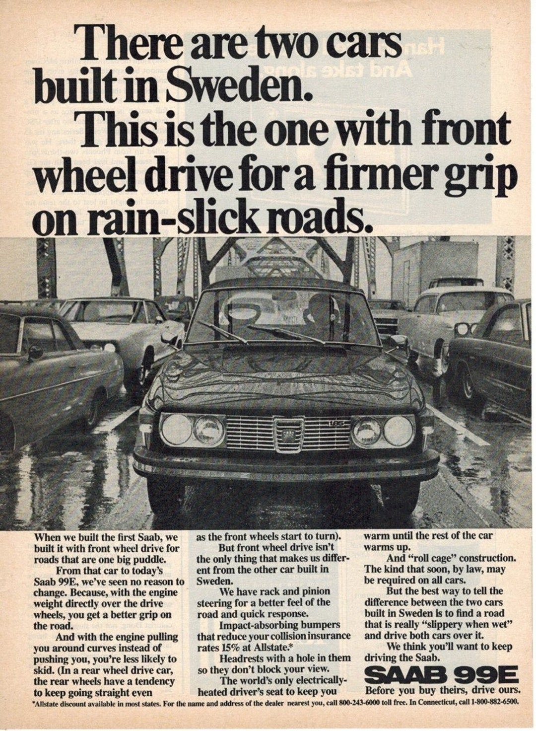 SAAB 99E | 1972 | Retro Ads | Vintage Car Ads | Automobilia | Vintage ...