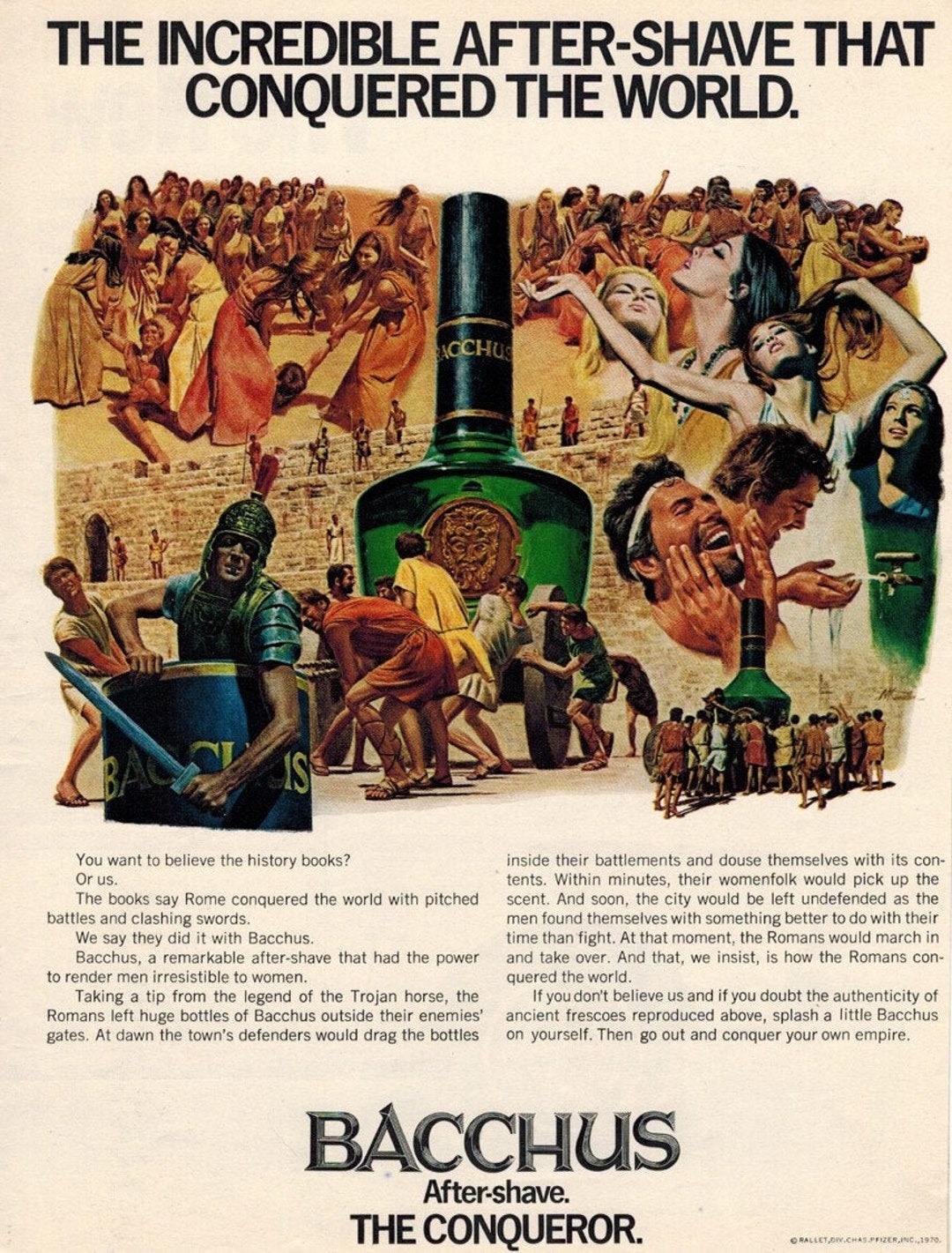 1970 BACCHUS AFTER-SHAVE Advertisement - Etsy