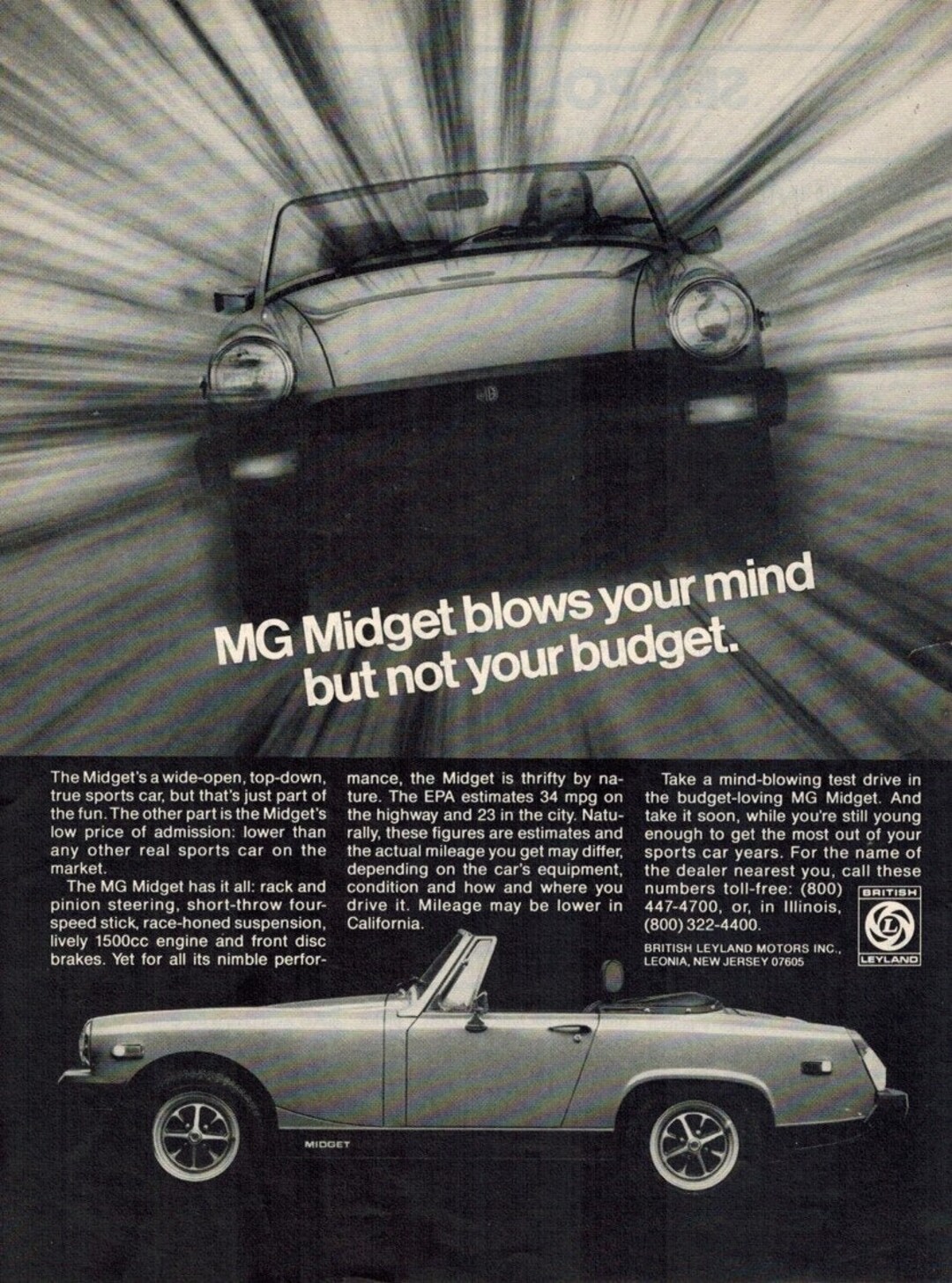 MG MIDGET 1978 Retro Ads Sports Cars Sports Cars Vintage Ads Birthday ...