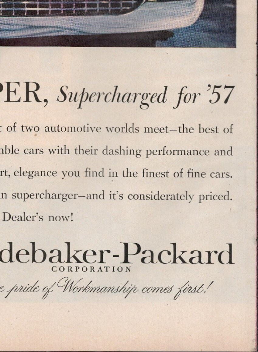 PACKARD CLIPPER AUTOMOBILE Vintage Advertisement 1957 Original and ...