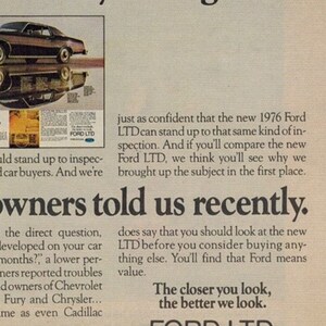 Vintage Ford LTD Print Ad 1976 - Vintage Ad - Retro Ad - Car Ads ...