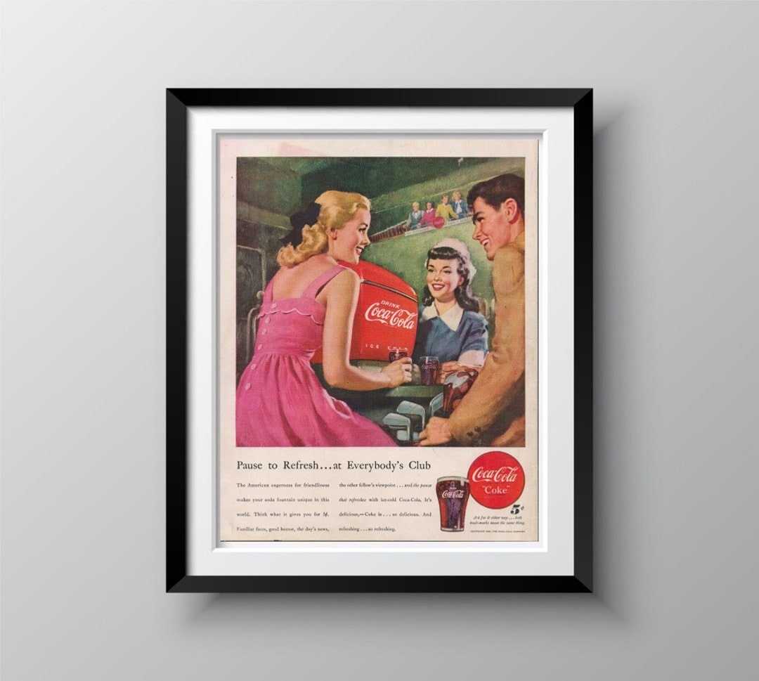 1948 Coke Original Vintage Magazine Advertisement, Summertime in the ...
