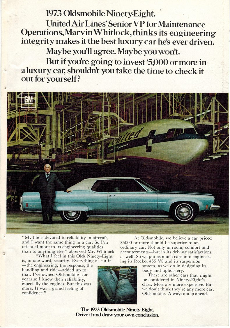 1973 Oldsmobile 98 Vintage Ad Retro Ad Print Ad Vintage Car the 1970s ...