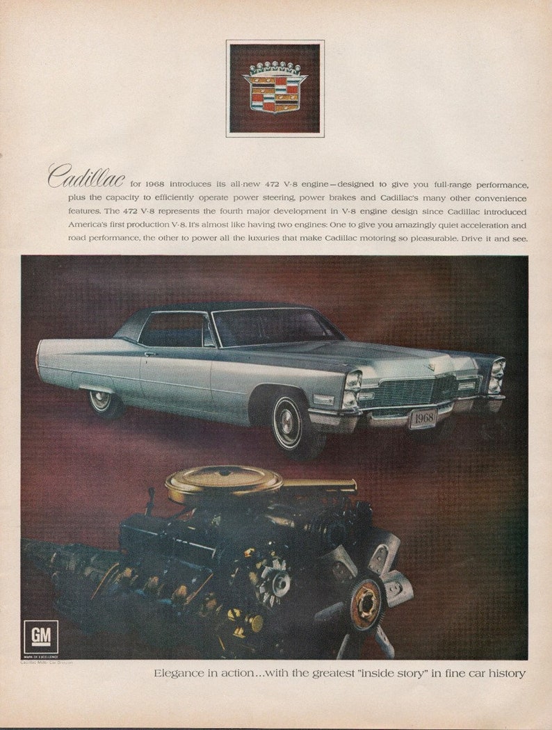 Vintage Coupe Deville 1968 Ad Retro Ad Car Ads Vintage - Etsy