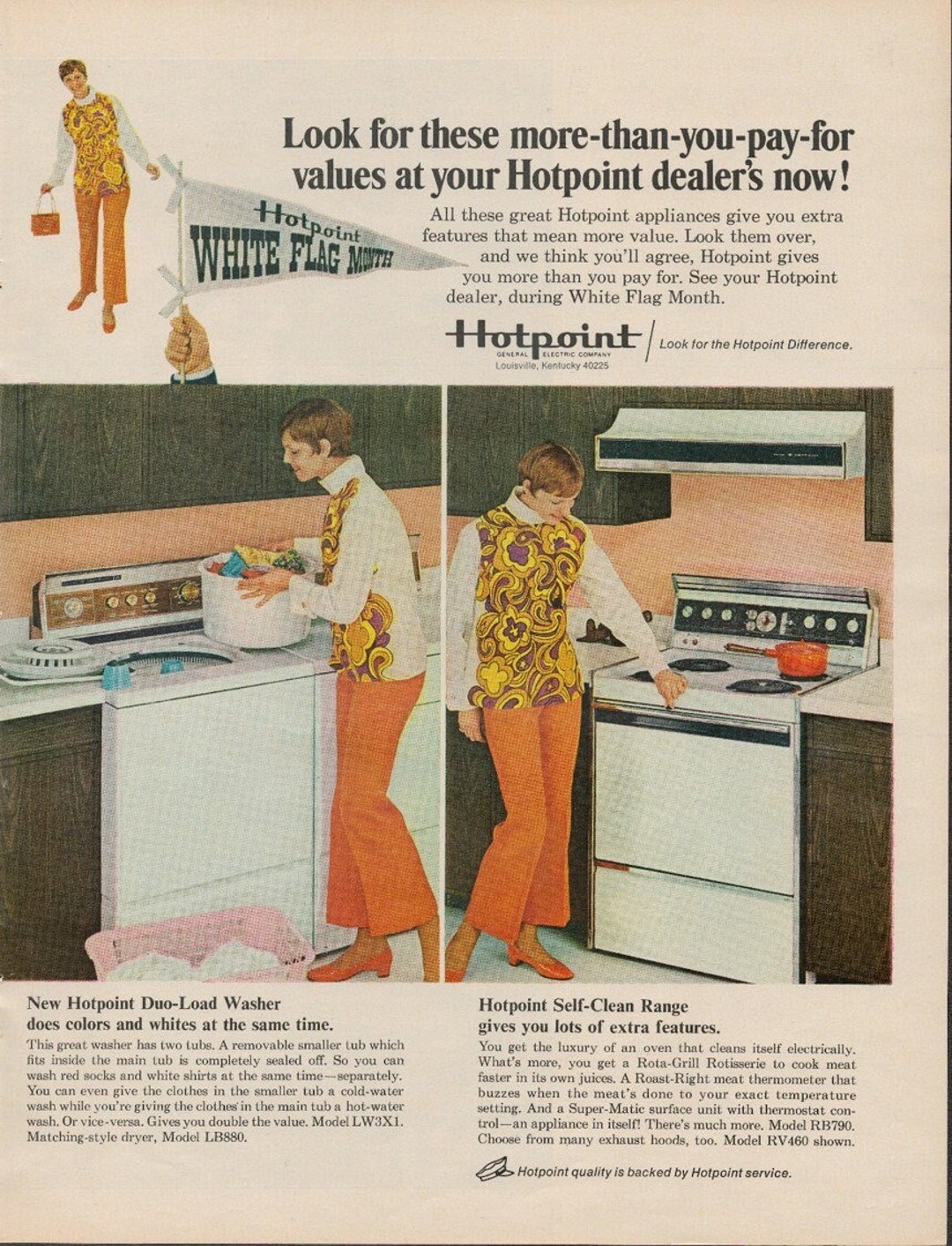 Hotpoint Appliances Vintage Ad 1969 - Retro Ad - Suburban Living - Old ...