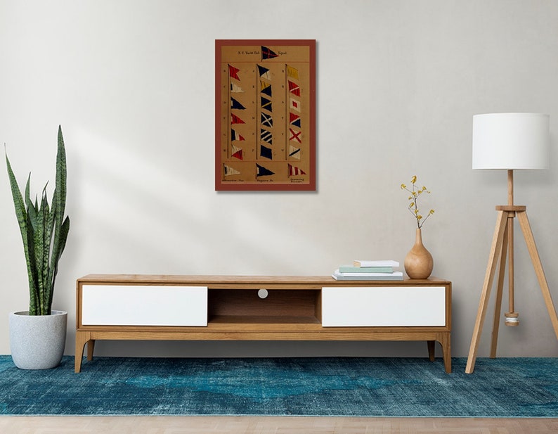 VINTAGE SAILING FLAGS Replica 1874 Code of Yachting Signals Chart From ...