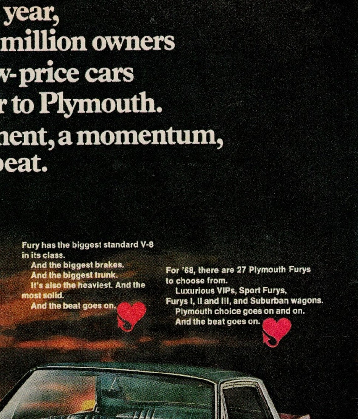 VINTAGE PLYMOUTH ADVERTISEMENT 1968 Plymouth Fury Old Advertisements ...