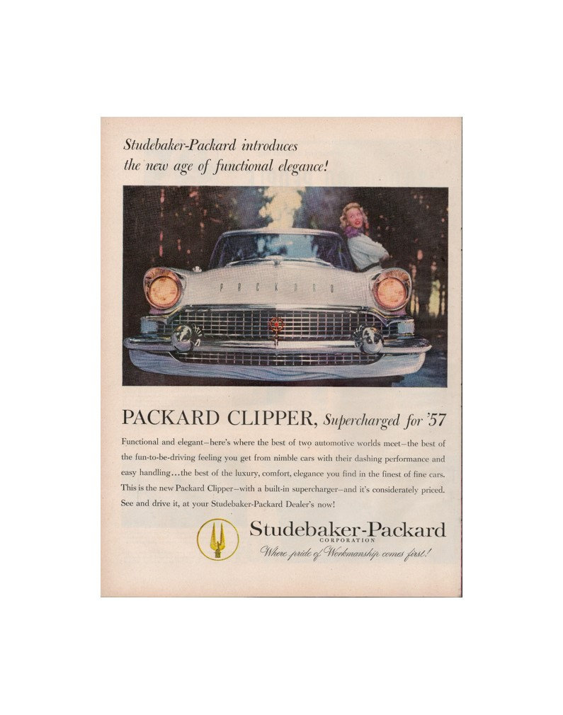 PACKARD CLIPPER AUTOMOBILE Vintage Advertisement 1957 Original and ...