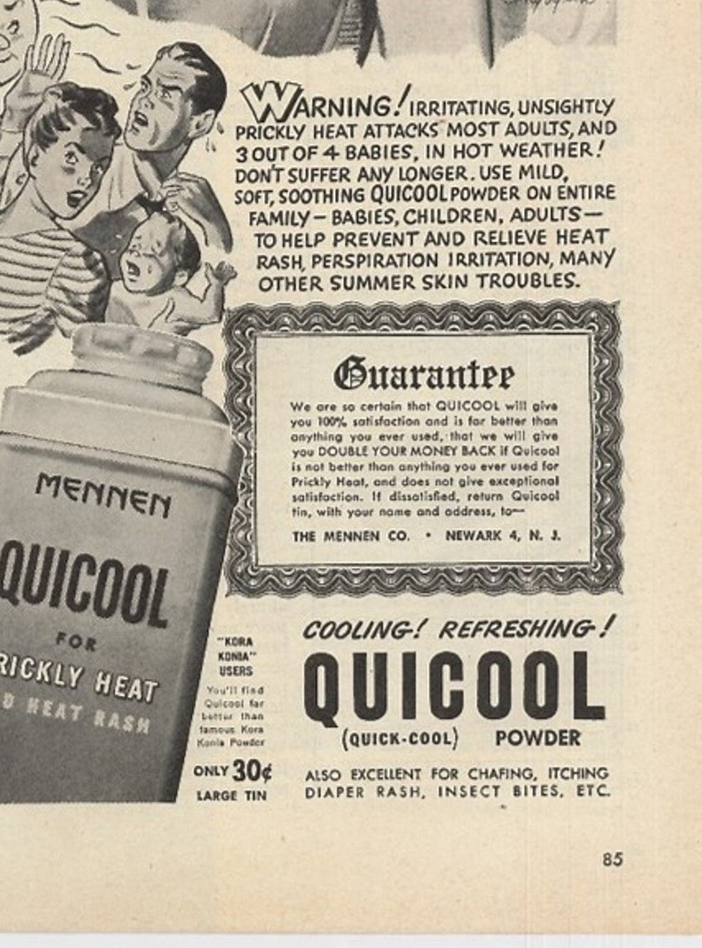 VINTAGE SUNBURN RELIEF Ad 1946 Mennen Quicool Retro Ads Vintage ...