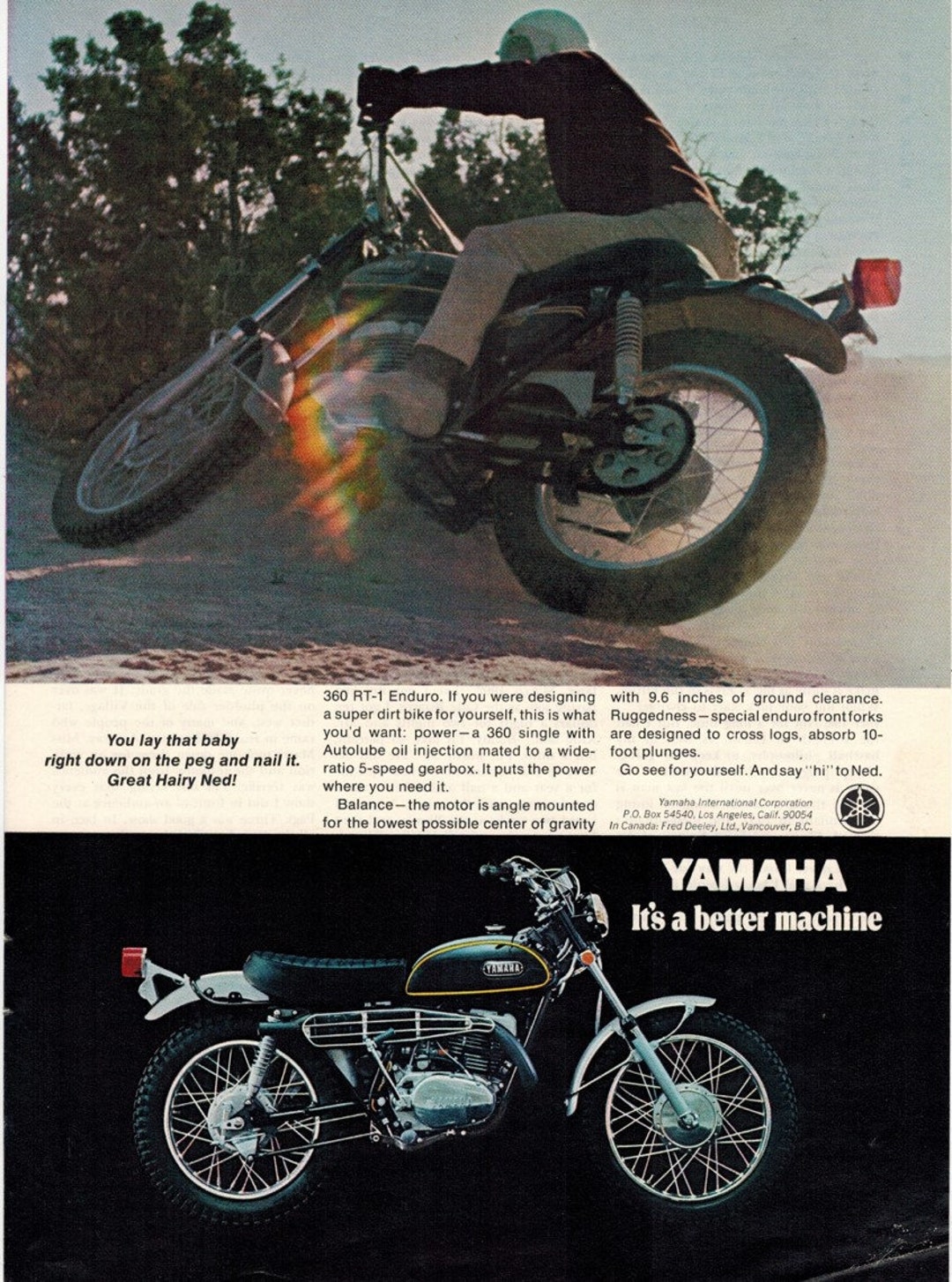 YAMAHA ENDURO 360 | 1970 | Retro Ads | Vintage Motorcycle Ads | Vintage ...
