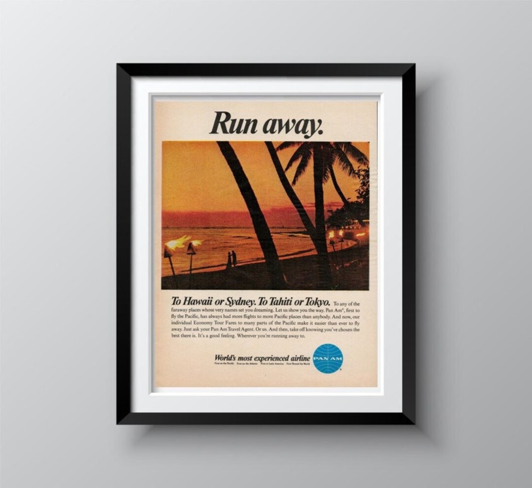 PAN AM Airlines Vintage Original Authentic Advertisement 1967, Jet Age ...