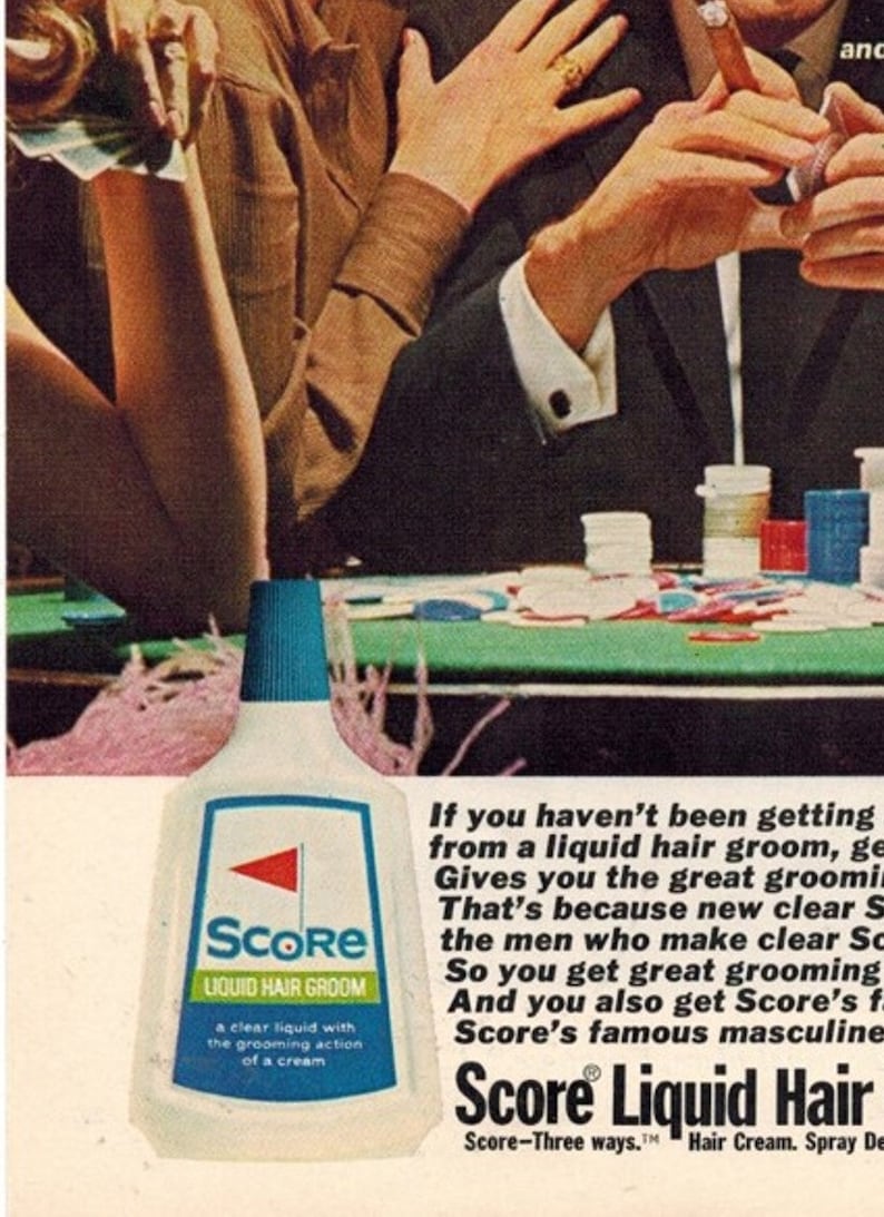 SCORE HAIR GROOM 1967 1960s Ads Retro Ads Vintage - Etsy UK