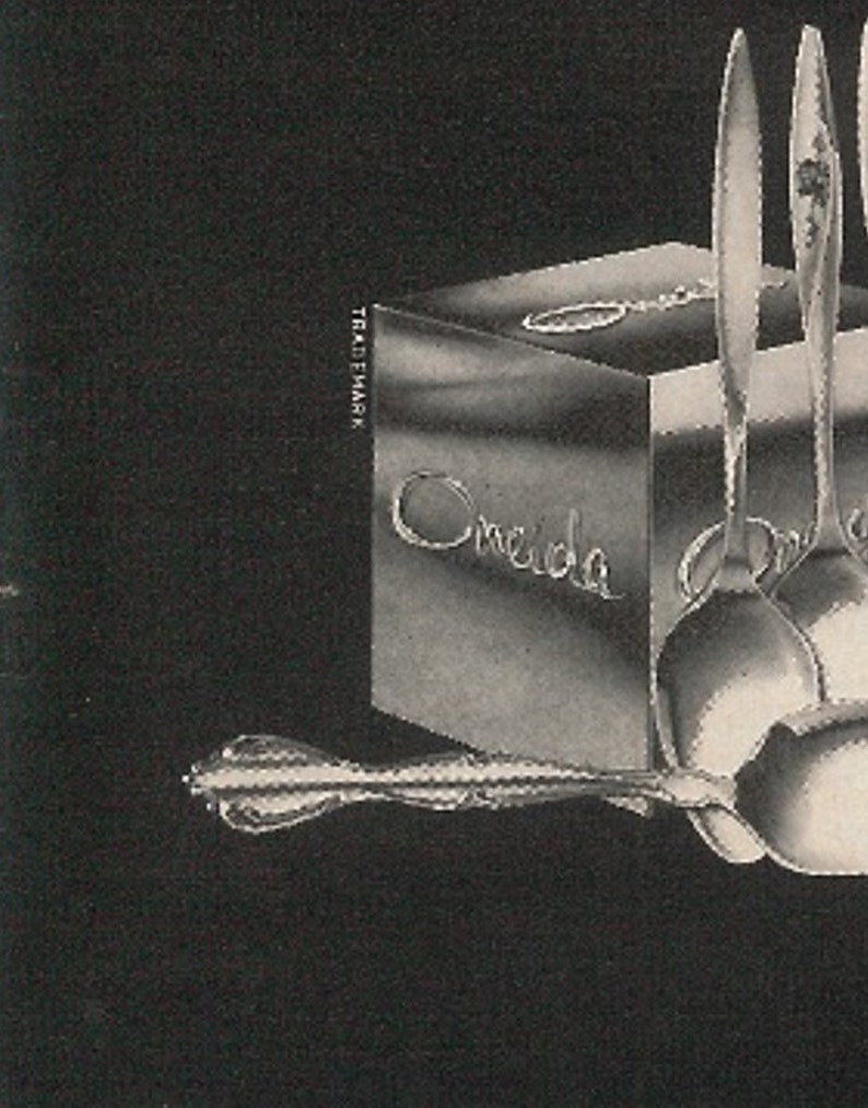 1967 ONEIDA FLATWARE Advertisement Art Original Vintage 1960s Glamour ...