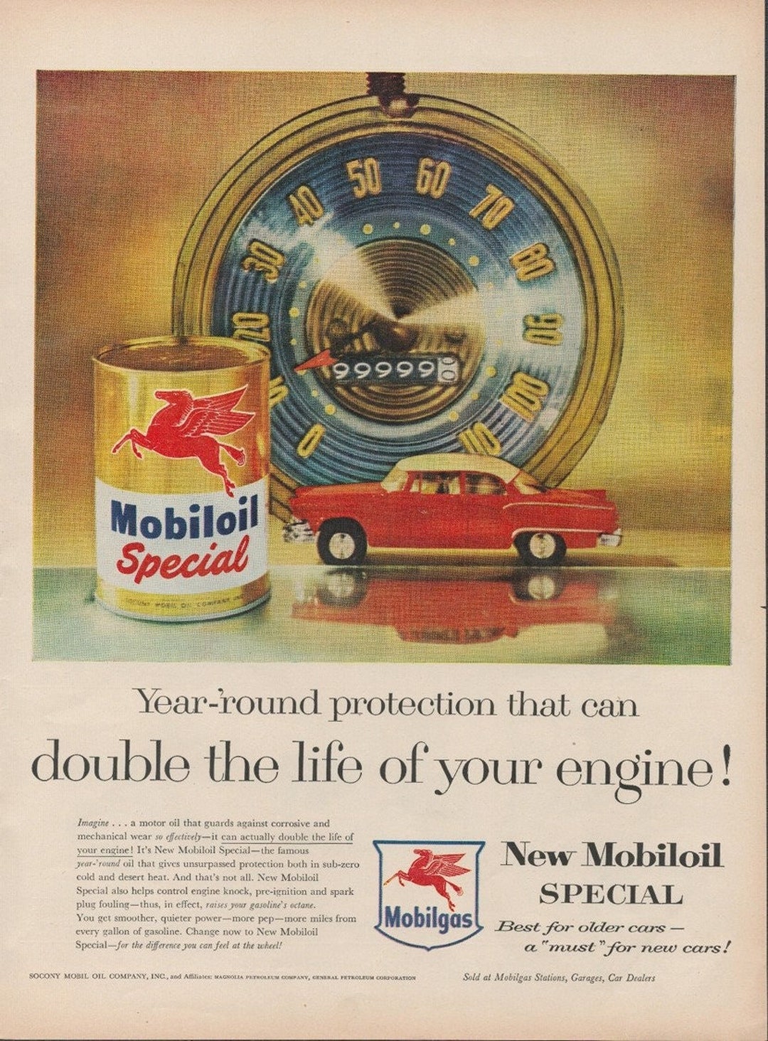 MOBIL OIL - 1956 - Vintage Car Ad - Vintage Magazine Advertisement ...