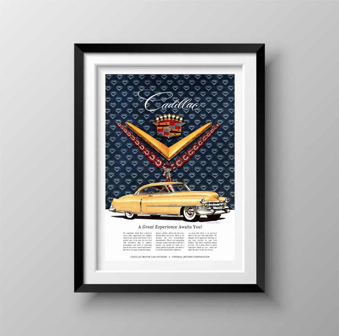 Poster Cadillac Coupe De Ville 1953 Advertisement Poster Reproduction ...