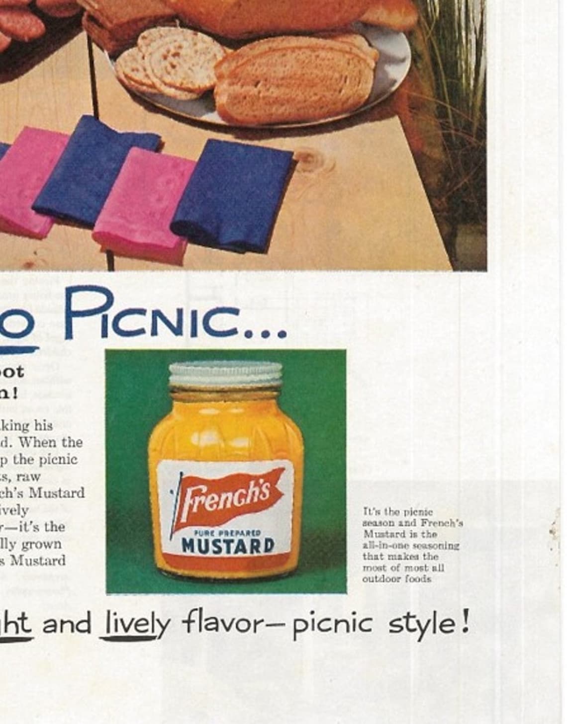 FRENCH'S MUSTARD Ad Vintage Old Advertisement 1959 - Etsy