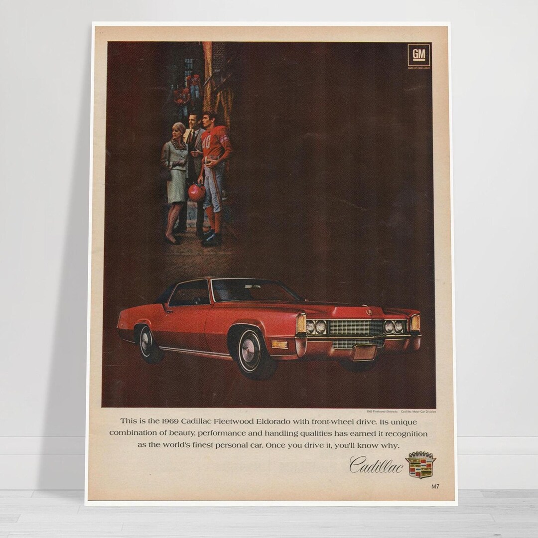 Vintage Cadillac Eldorado 1969 Original Car Advertisement, Holiday ...