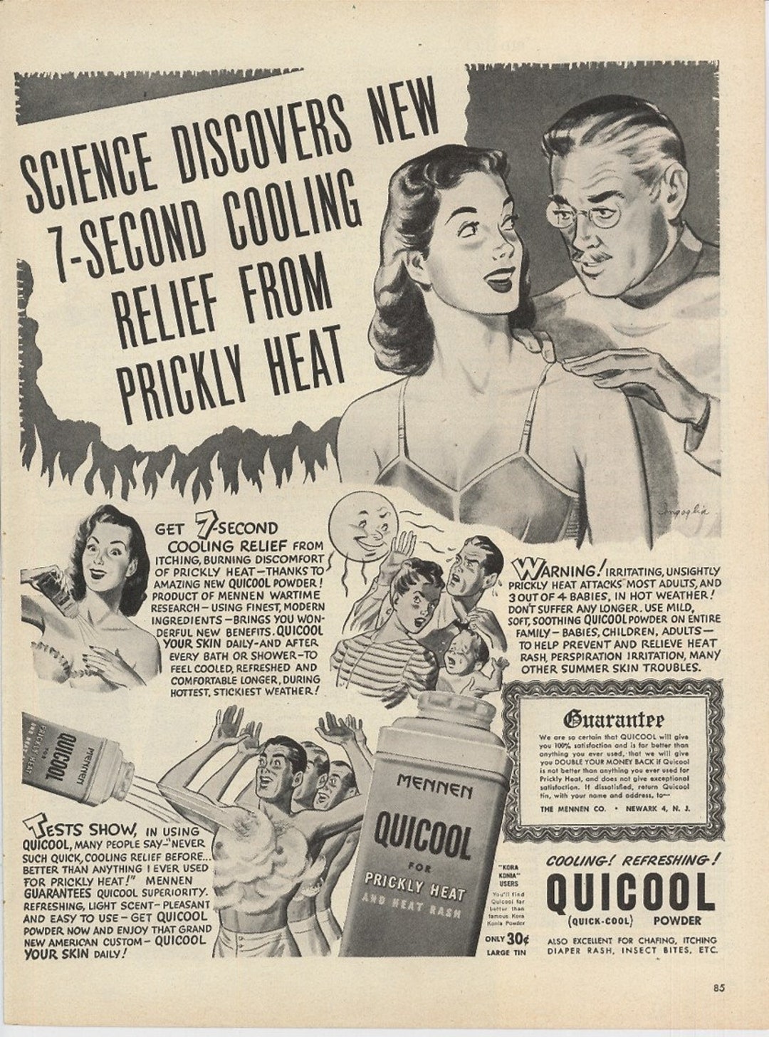 VINTAGE SUNBURN RELIEF Ad | 1946 | Mennen Quicool | Retro Ads | Vintage ...