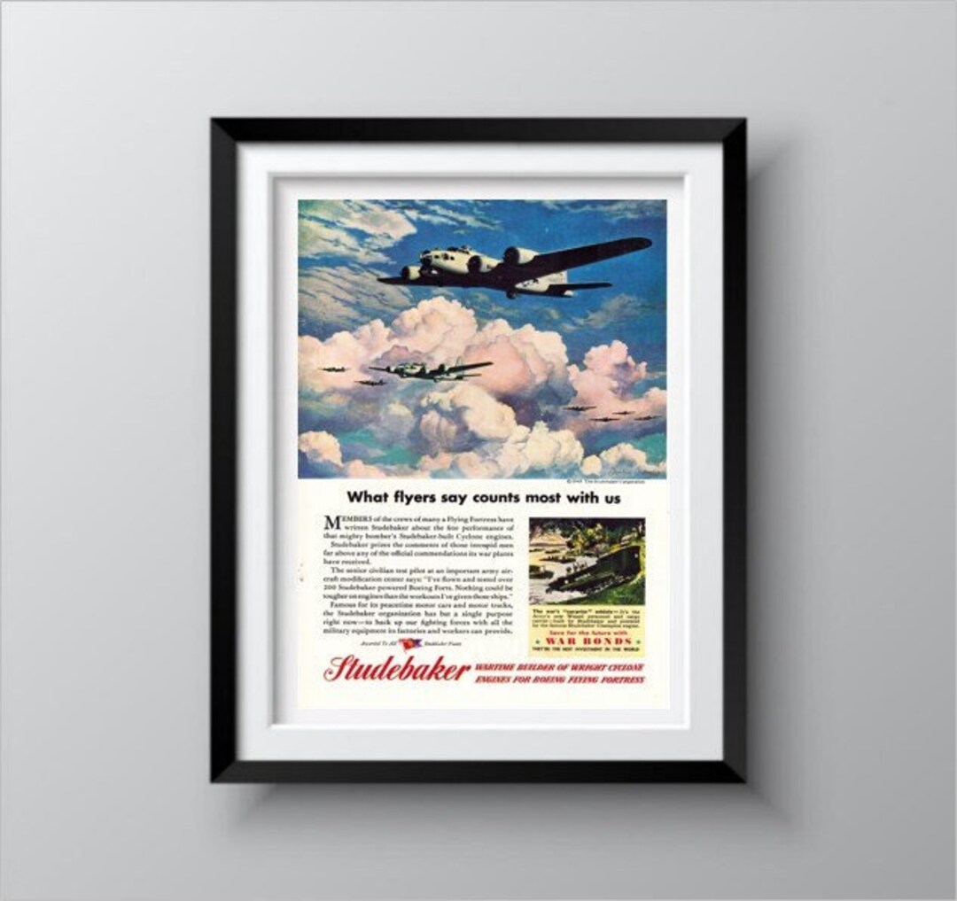 STUDEBAKER AIRCRAFT ENGINES Vintage Advertisement, 1945 National ...