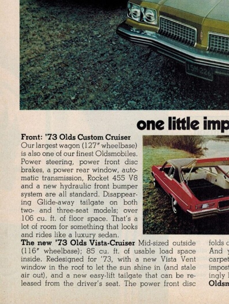 OLDSMOBILE STATION WAGONS 1973 Retro Ads Vintage Car Ads Automobilia ...