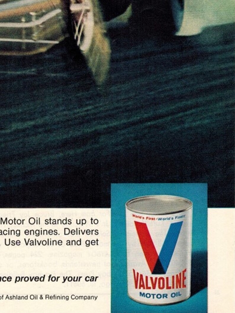 VALVOLINE OIL | 1969 | Retro Ads | Vintage Car Ads | Automobilia ...