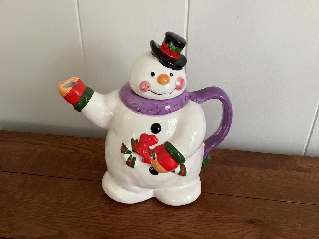 Vintage Enesco Snowman Teapot – Christmas Display - Etsy