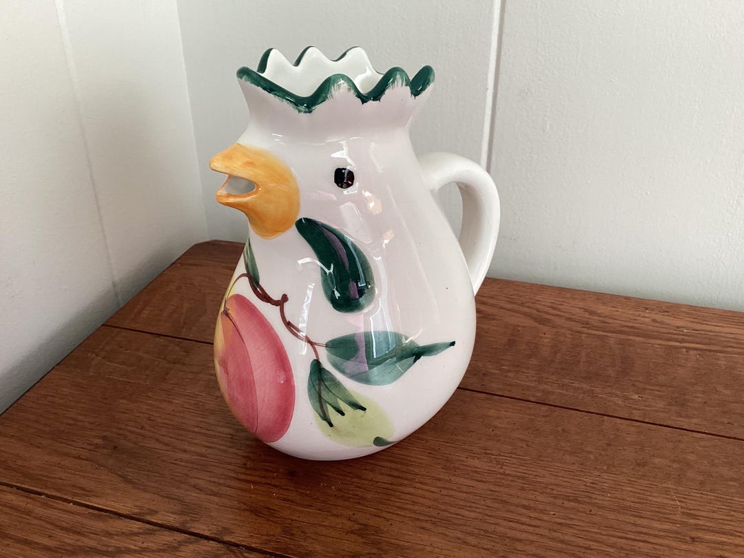 Beautiful Small/med Italian Ceramic Rooster Pitcher - Etsy