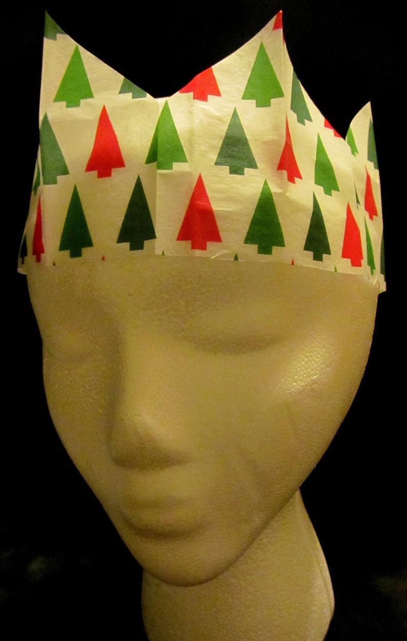 Christmas Paper Crown Hats, Festive Hats, Paper Tissue Party Hats ...
