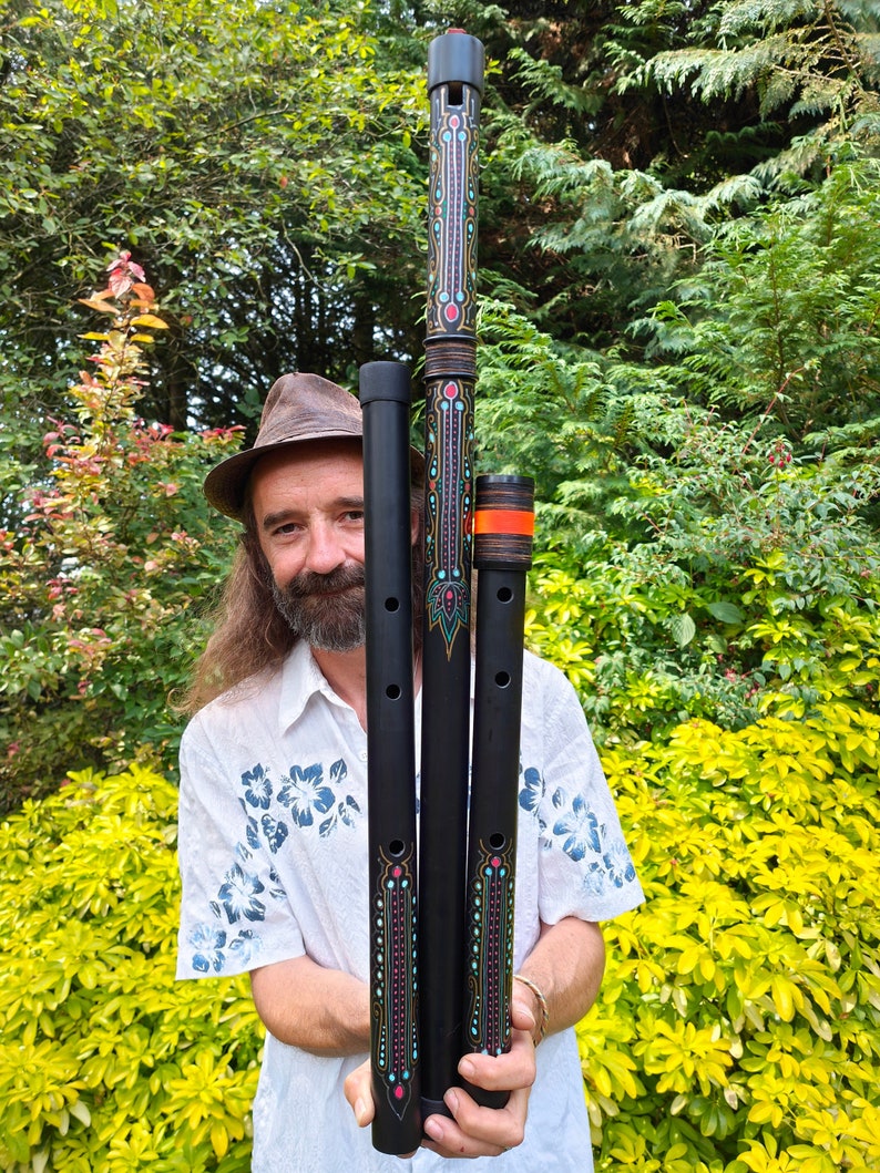 Unique Designed Handmade Fujara Overtone Flute – Full Set A, D, C ...